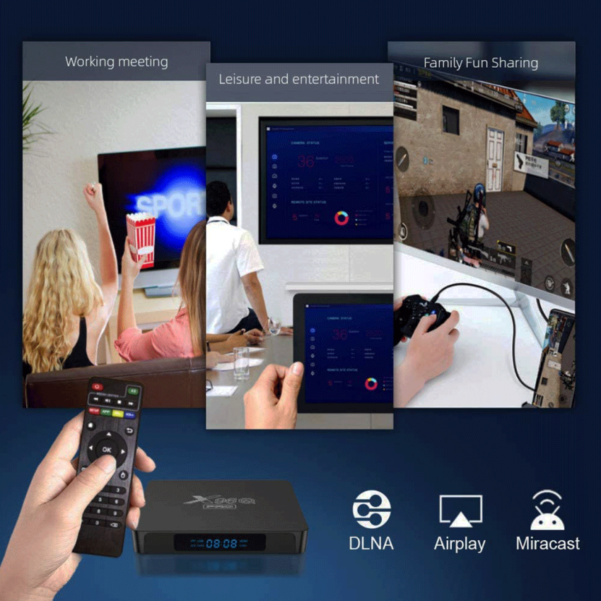 BOX TV ANDROID 16Go 4K UHD | X96Q PRO - Noir