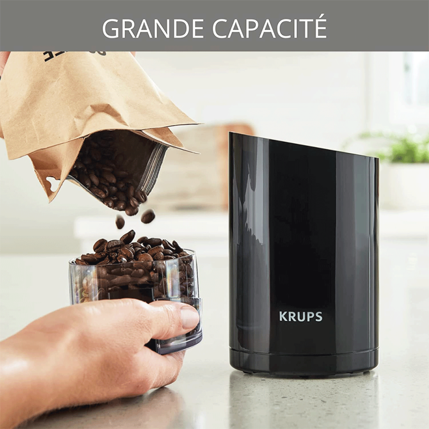 Moulin à Café KRUPS 200 W | Capacité 75g - F2034210 - Noir
