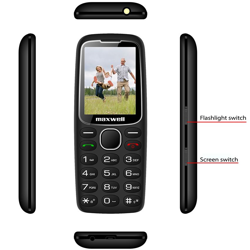 Téléphone Portable MAXWELL Easyphone | Double SIM - Noir