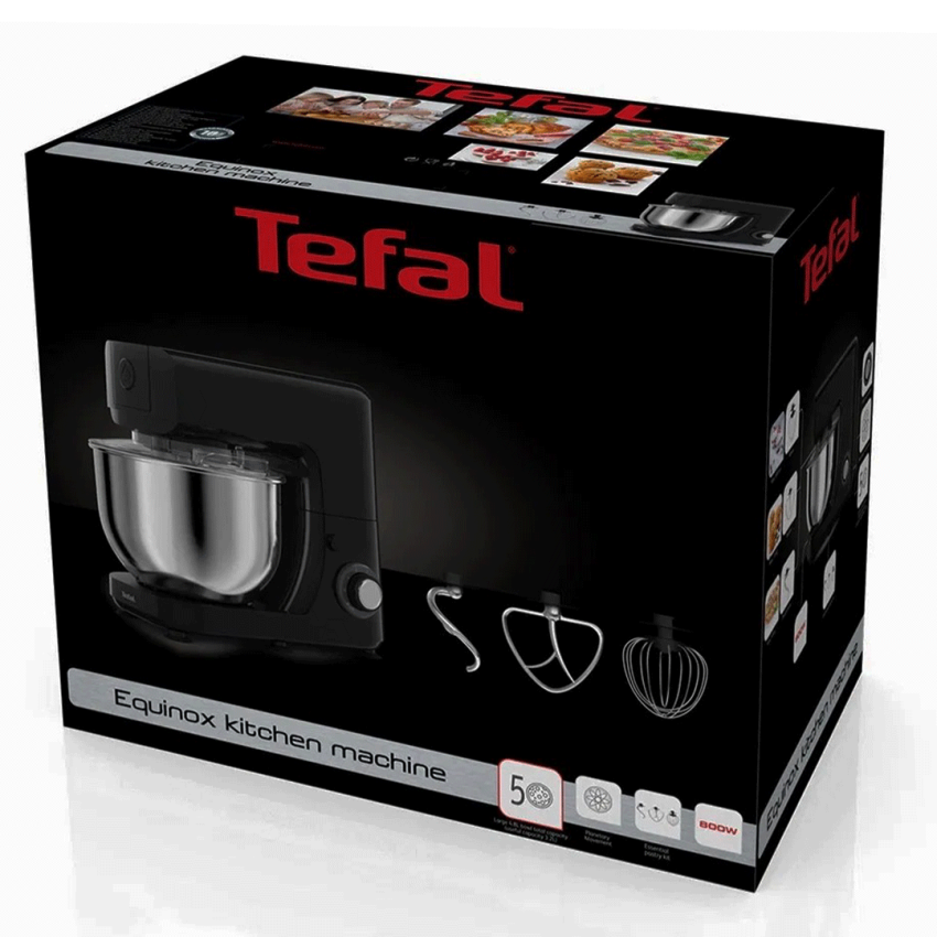Robot Pétrin TEFAL 4.8 Litres | EQUINOX - 800W - Noir