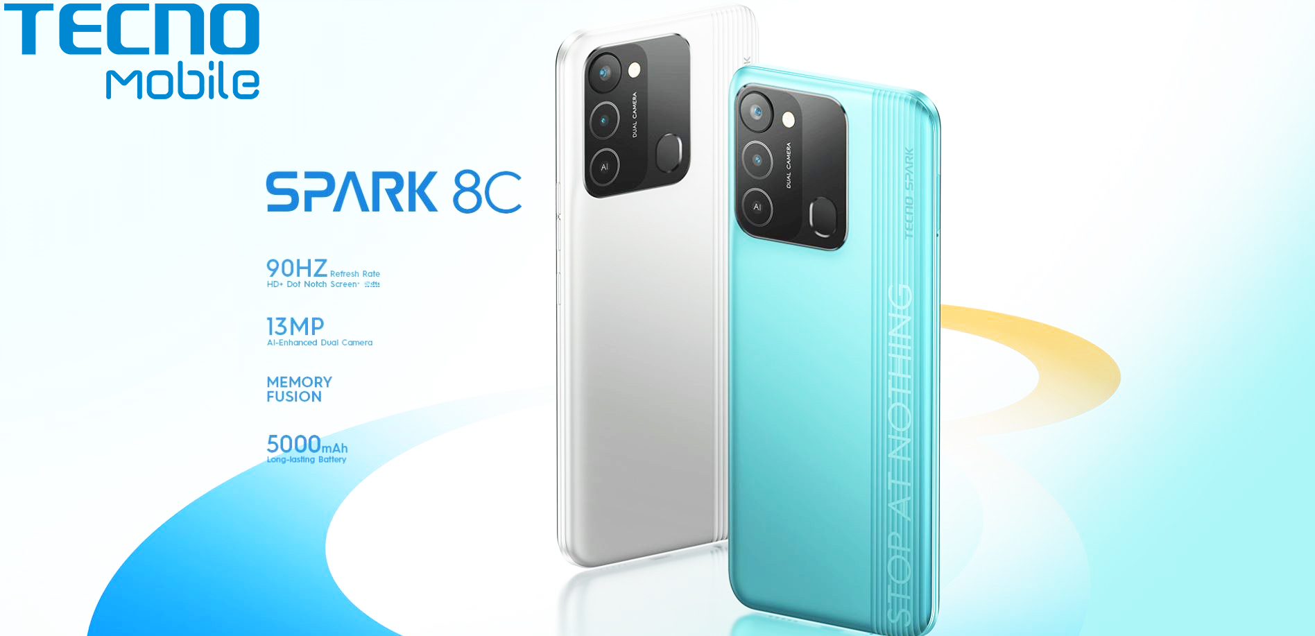 Smartphone TECNO SPARK 8C | Mémoire RAM : 3 Go - Stockage : 64 Go - Noir